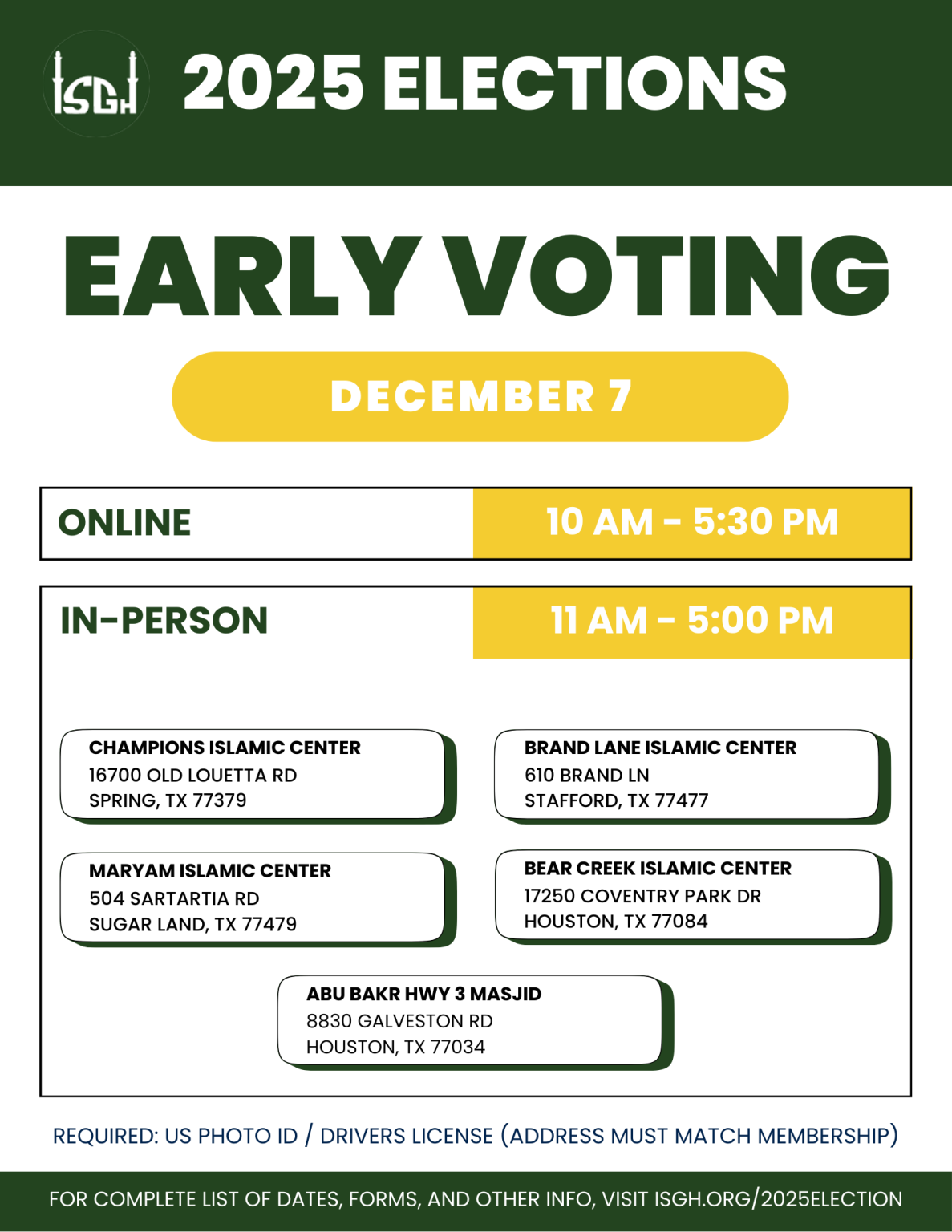 ISGH 2025 Election Official Information – Islamic Society Greater Houston